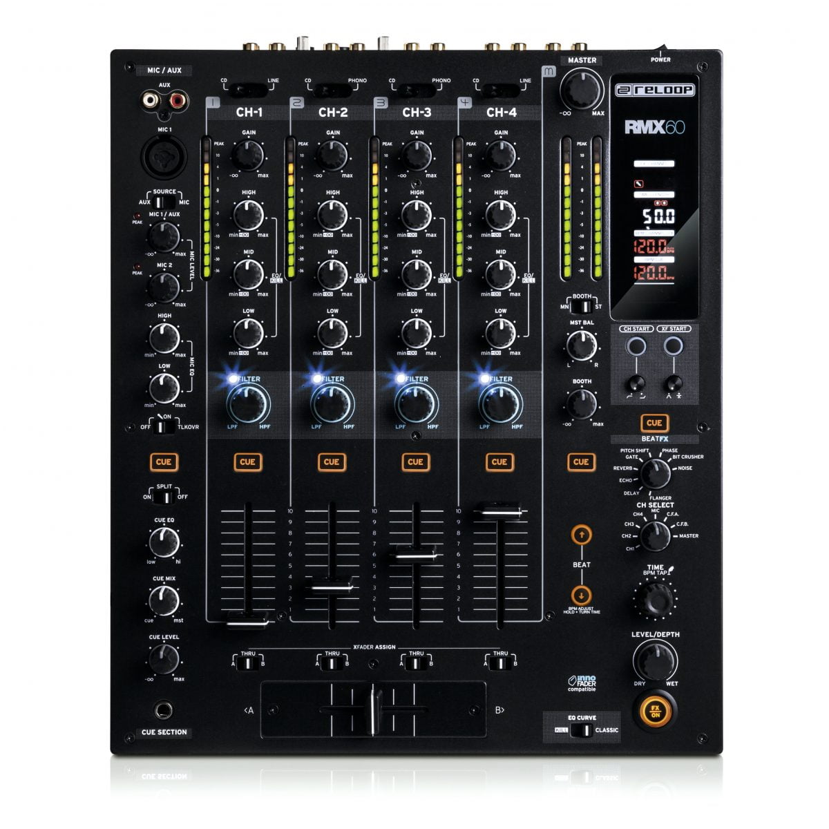 Reloop RMX-60 Digital 4+1 Channel Mixer - Kaleidoscope Sound & Light